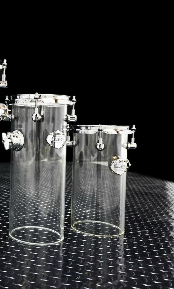 CHAOS ILLUSION ACRYLIC CANNON TOMS DRUMS DRUM KIT SET - OCTOBANS ...