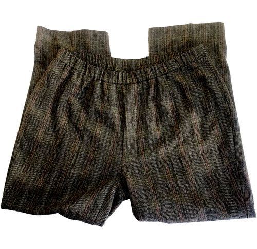 TanJay Pants Soft Flannel Crop 16 W Womens Brown Plaid Career ...
