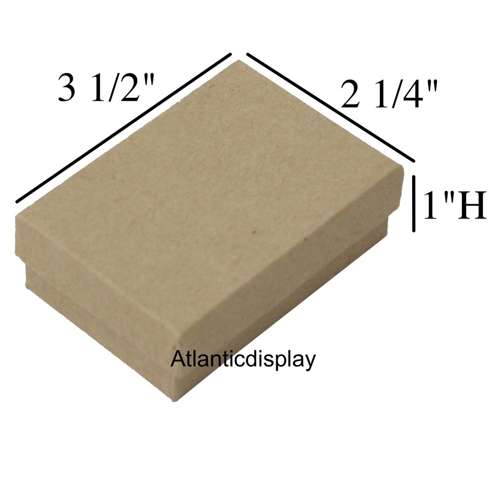 Khaki Kraft Cotton Filled Gift Boxes Jewelry Cardboard Box Lots of 5~20 ...