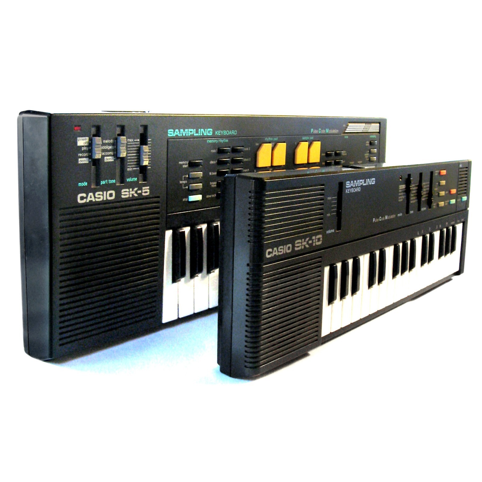 CASIO SK-5 + CASIO SK-10 PCM (Pulse Code Modulation) Sampling Keyboard ...