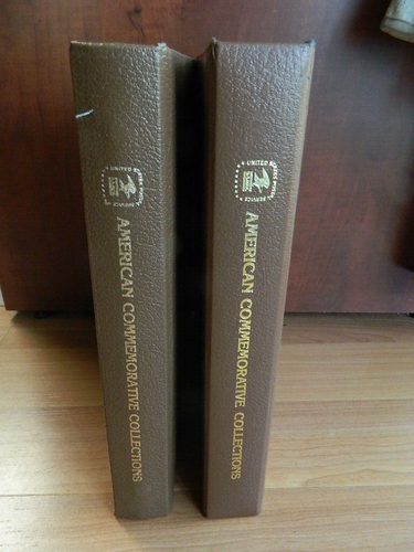 2 American Commemorative Collections Stamps panel Binders 15 pages ...