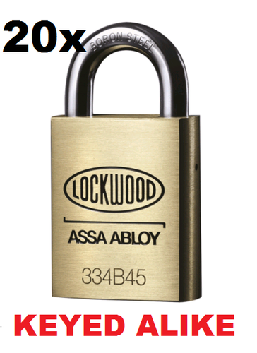 20 x Lockwood Padlocks Keyed Alike keys High Security Padlock 334B45 ...