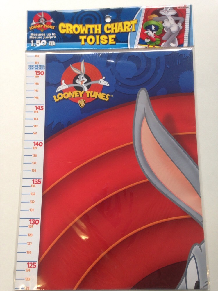 Looney Tunes Bugs Bunny Growth Chart Kid Size Ruler Height Wall 5' 1.5m ...