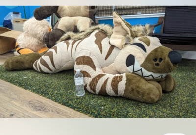 Creep Cat Toy Company 6 ft Striped Hyena Plush RARE! UN STUFFED Retired ...