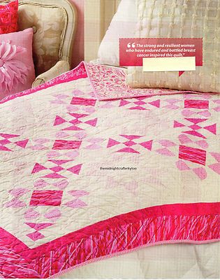 Pink Ribbon Quilt Pattern Pieced GG | eBay