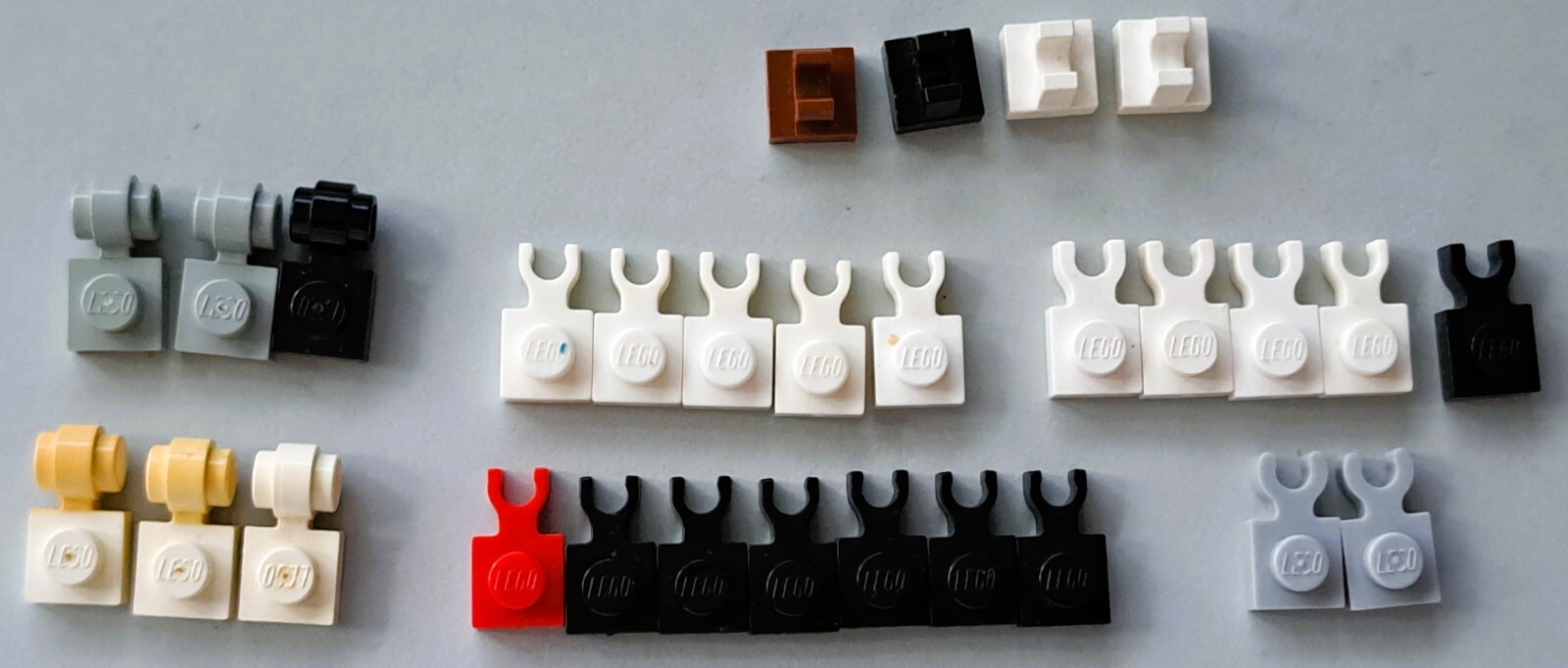 LEGO 29x PLATE 1x1 CLIP VERTICAL 4085+LIGHT ATTACHMENT BARREL 4081a ...