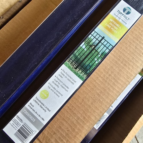 (1) Mitchell 2 in. x 2 in. x 88 in. Black Aluminum Fence Line Post ...