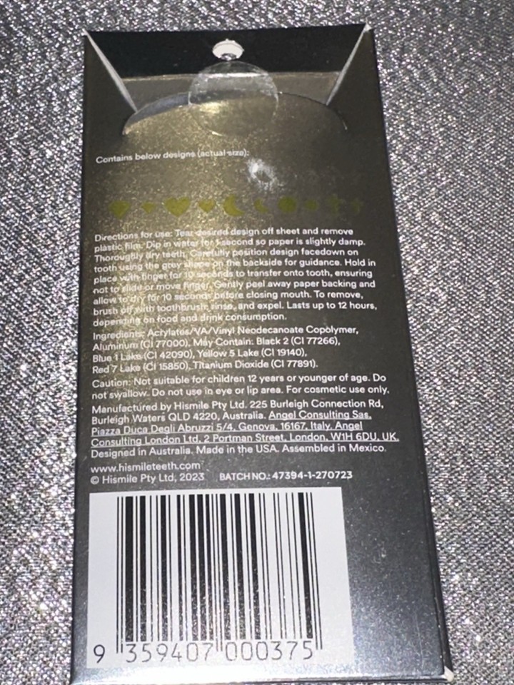 Hismile Temporary Tooth Tattoo Smile Stika Sticker Mixed Gem Motifs New ...