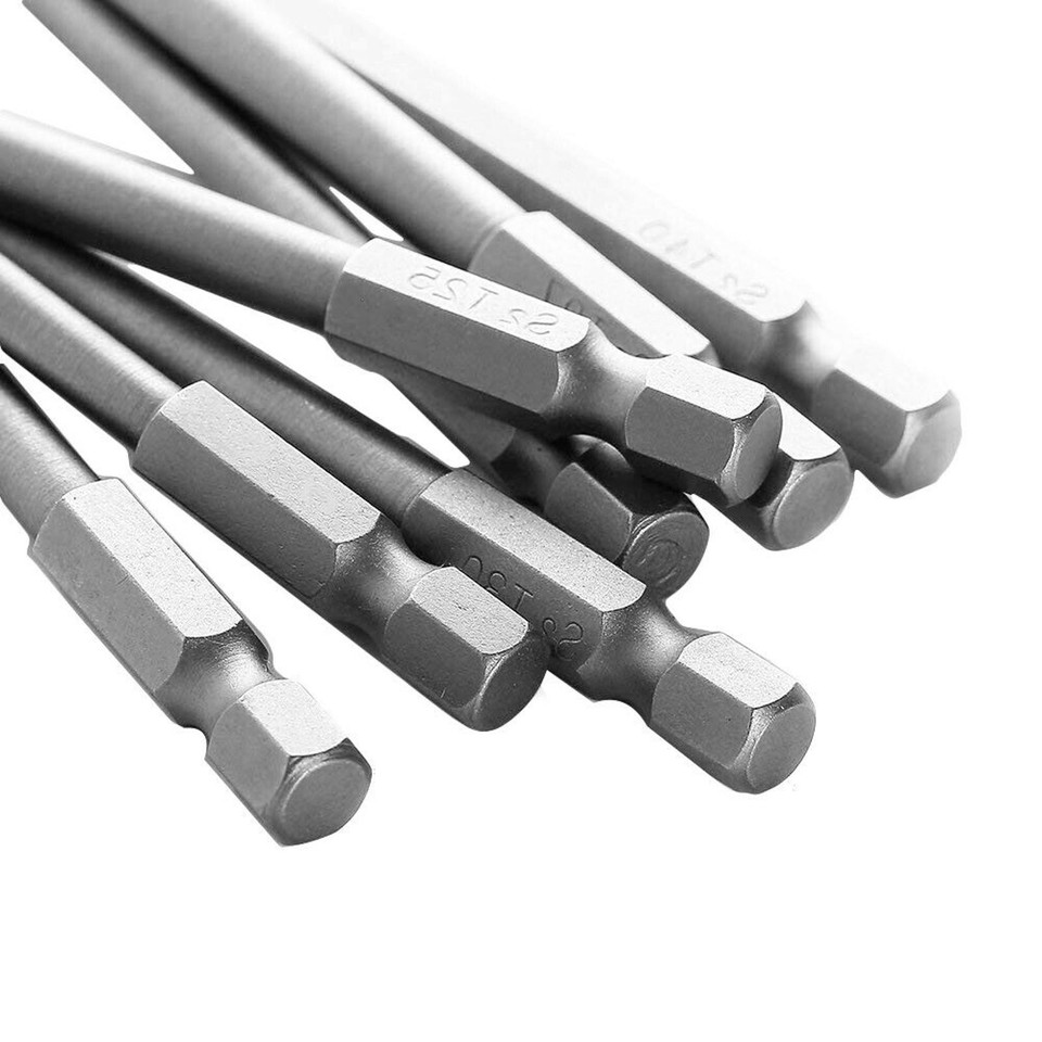 11* 75mm Tamper Proof Security Drill Bit Set Torx Screwdriver Flat Head ...