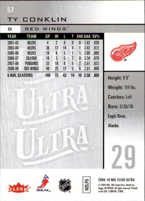 2009-10 Ultra #57 Ty Conklin | eBay