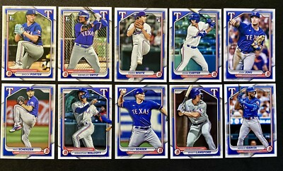 2024 Topps Bowman Paper Team Set Base and Prospects - Texas Rangers | eBay