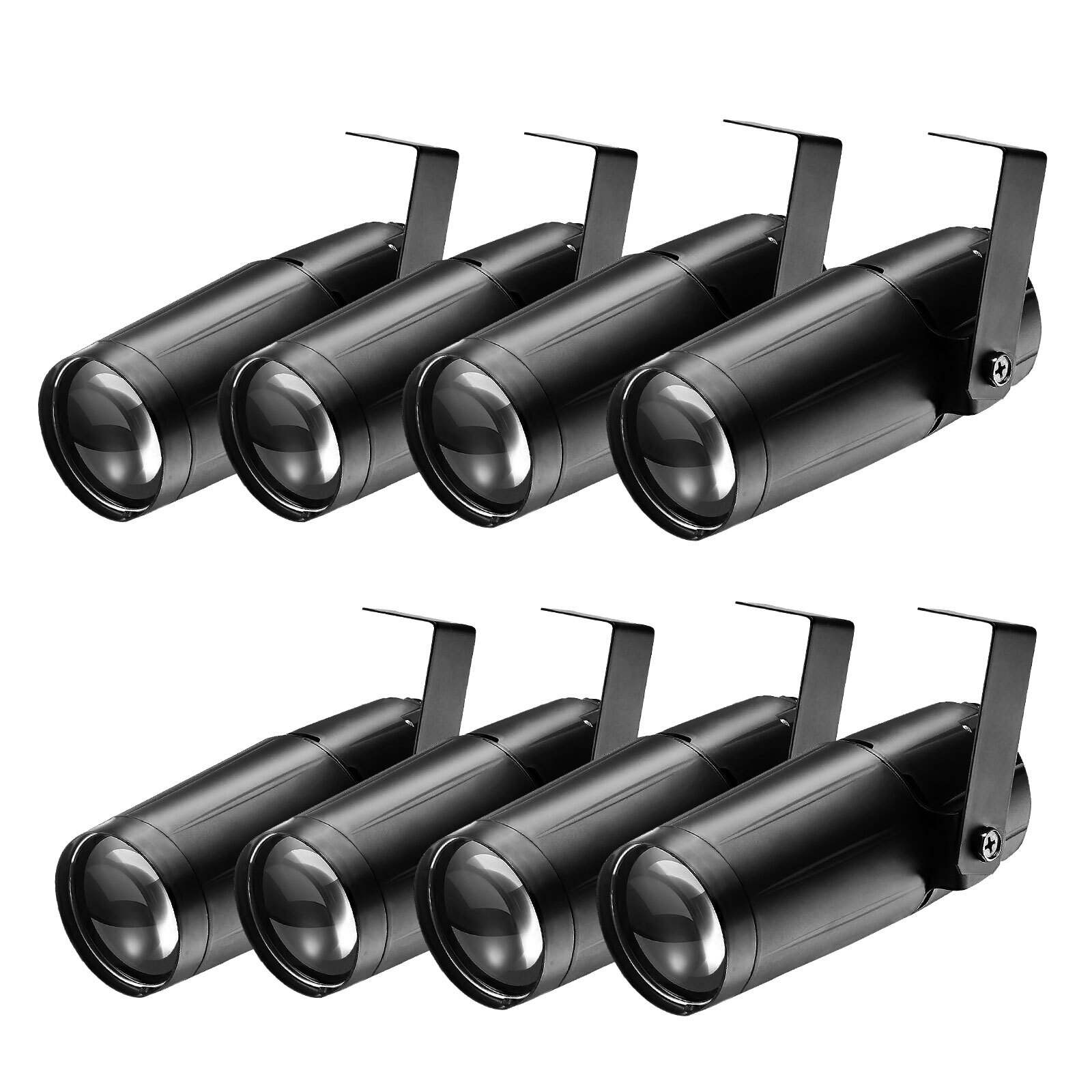 8PCS Mini White LED Disco Ball Pin Spot Lights Beam Club Party Stage ...