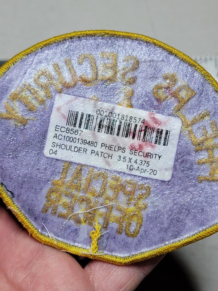 Bin1 b6 security guard patch patches Phelps Security Special officer used | eBay