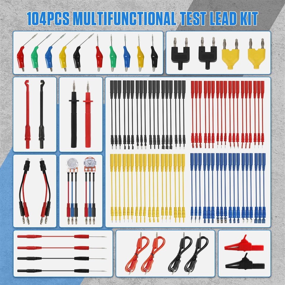 104PCS Automotive Multimeter Test Leads Kit Efficient Circuit Test ...
