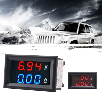 1x DC 100V 10A Voltmeter Ammeter Blue Red LED Amp Dual Digital Volt ...