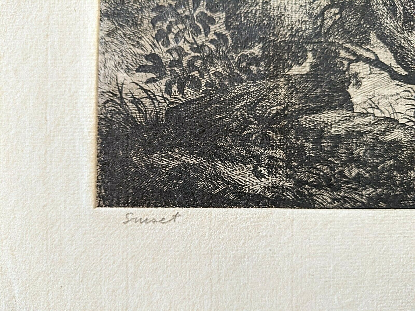 discount prices sale Douglas Gorsline Etching "Sunset" 1940, Pencil ...