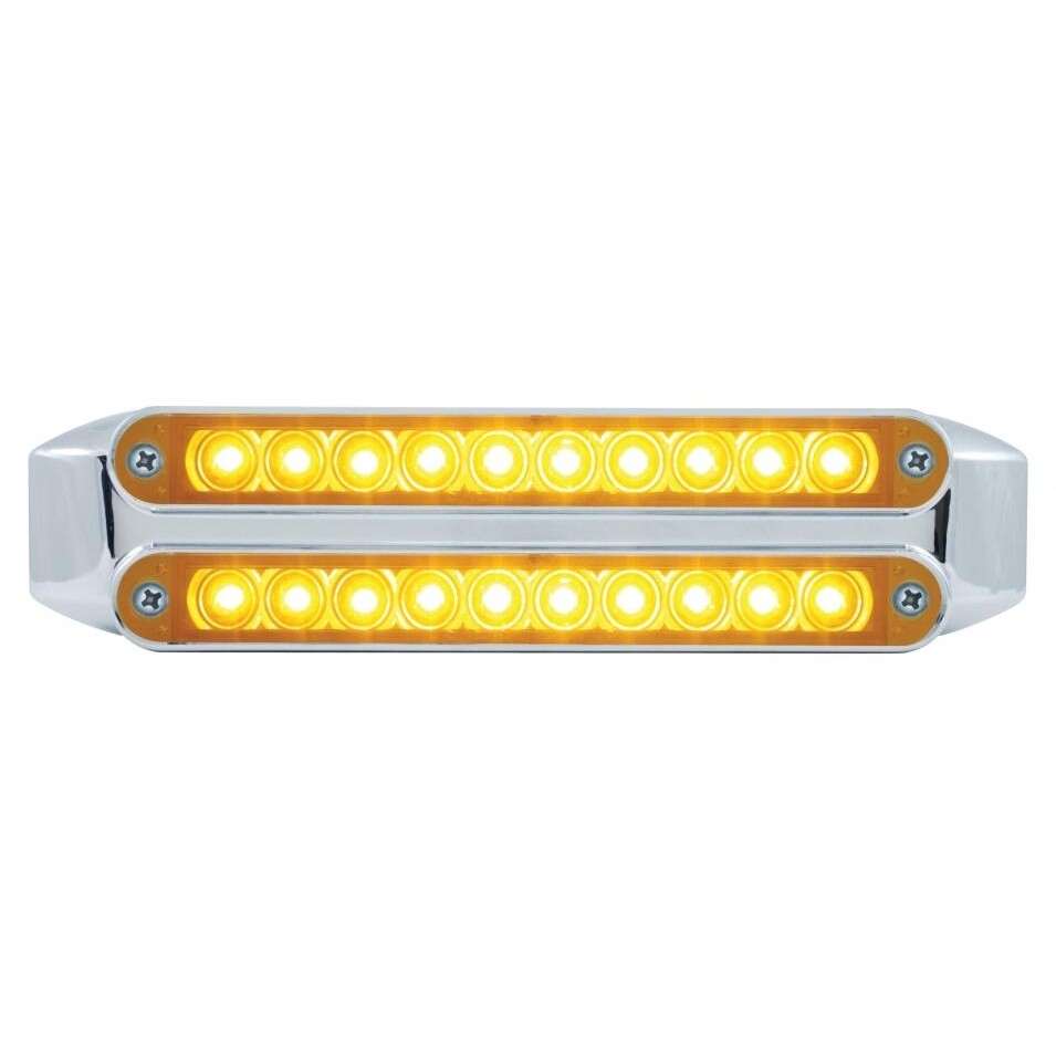 Dual 10 LED 6 1/2" Turn Signal Light Bars - Amber LED/Amber Lens | eBay