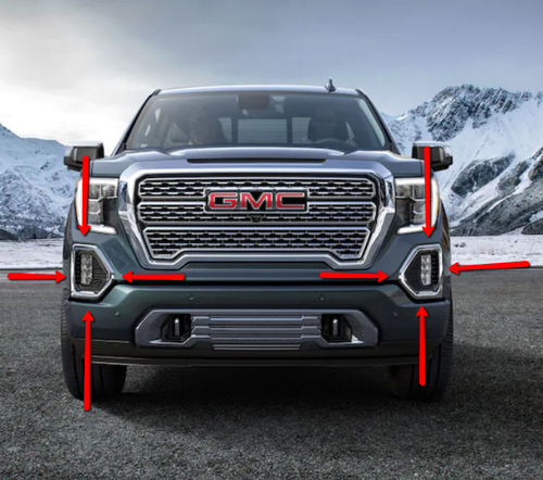 2019-2023 GMC Sierra 1500 OEM LH & RH Chrome Fog Lamp Bezels Excludes ...