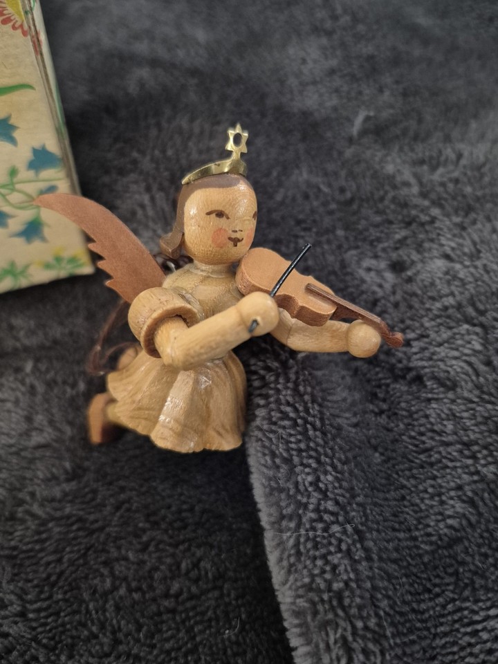 Vintage German Erzgebirge Schwebe Wooden Angels Ornaments Set of 6 ...