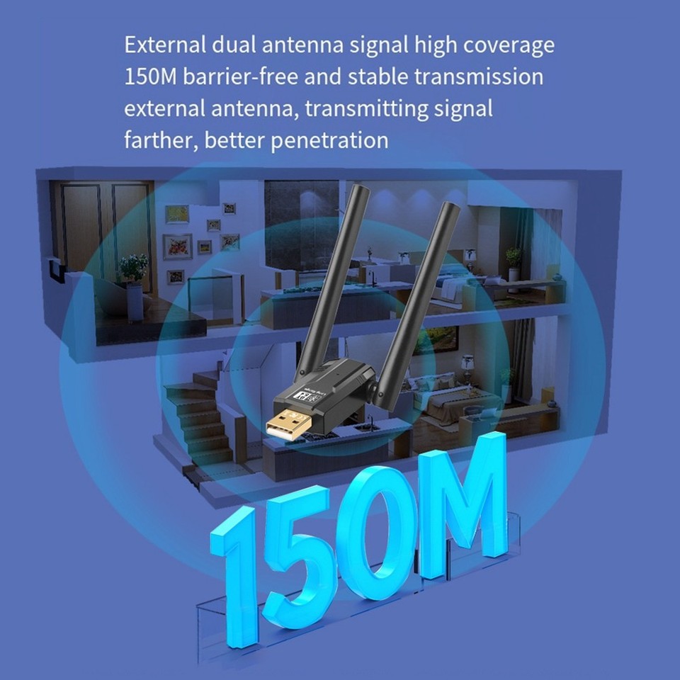 150 Meter Bt5.4 Bluetooth-Adapter Freilauf Computer USB Bluetooth Audio ...