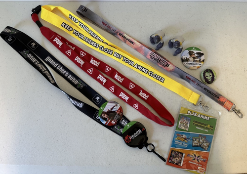 GameStop employee lanyard 4 Doom GTA HomeFront Anime Overwatch pins ...