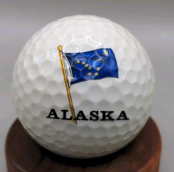 Alaska Logo Golf Ball Spalding Collectors Display Ball Flag Vintage | eBay
