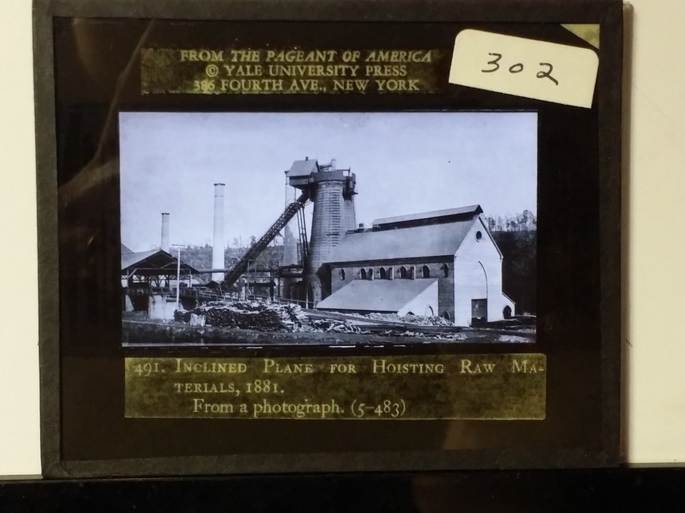 Inclined Plane for Hoisting Raw Materials, 1881, Magic Lantern Glass ...