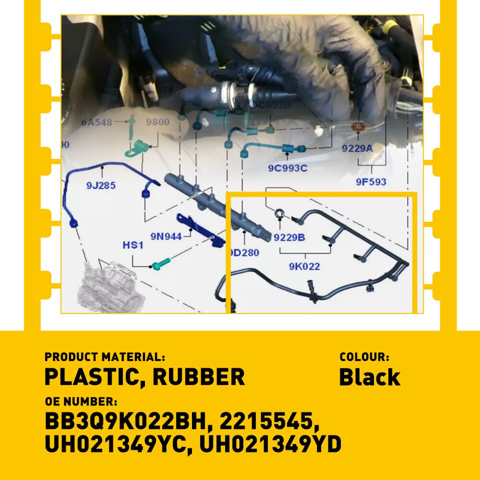 Injector Leak Off Return Pipe For Ford Ranger 3.2 Tdci Bb3Q9K022Bh ...