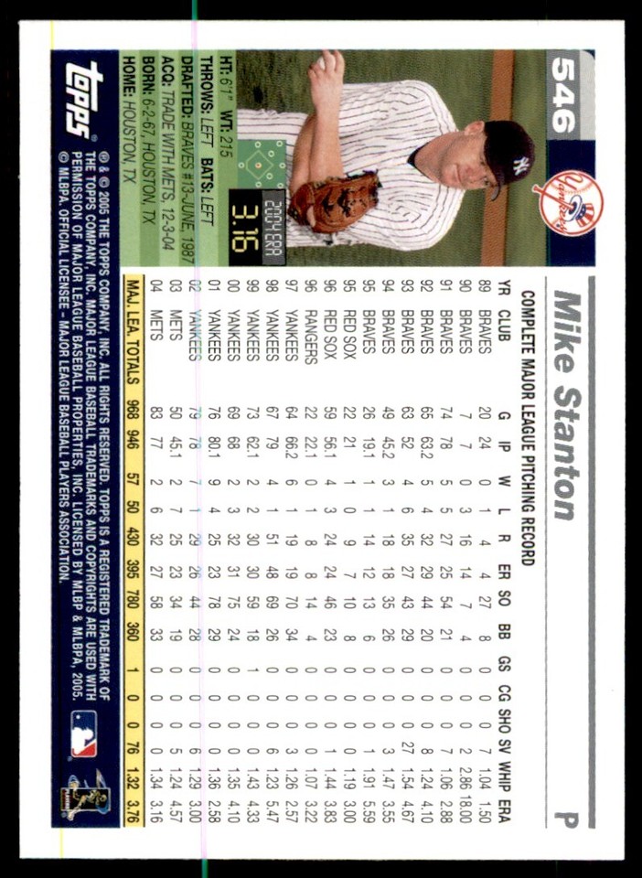 2005 TOPPS MIKE STANTON NEW YORK YANKEES #546 | eBay