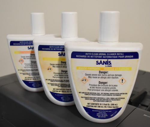 Lot of THREE bottles SANIS Auto Clean Urinal Cleaner Refill ~ MANGO | eBay