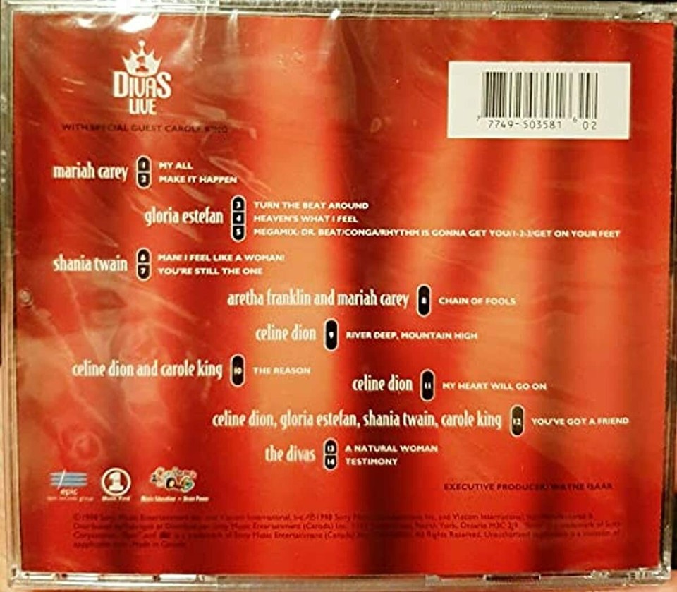 Divas Live (Audio CD) Celine, Gloria, Aretha, Shania, Mariah | eBay