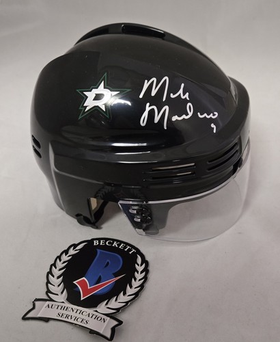Mike Modano Signed Black Dallas Stars Mini Helmet Hockey Beckett ...