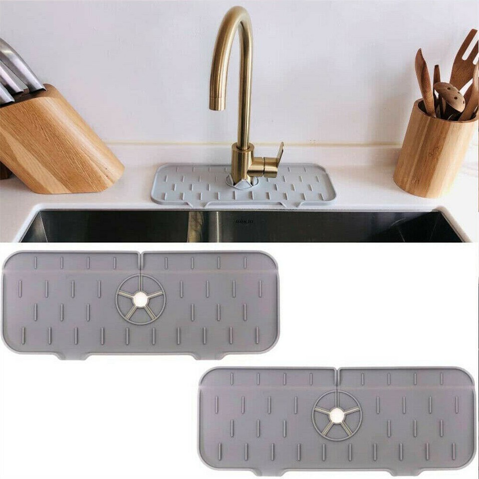 new SINK FAUCET MAT Kitchen Protector Splash Guard Silicone Drying Tray ...