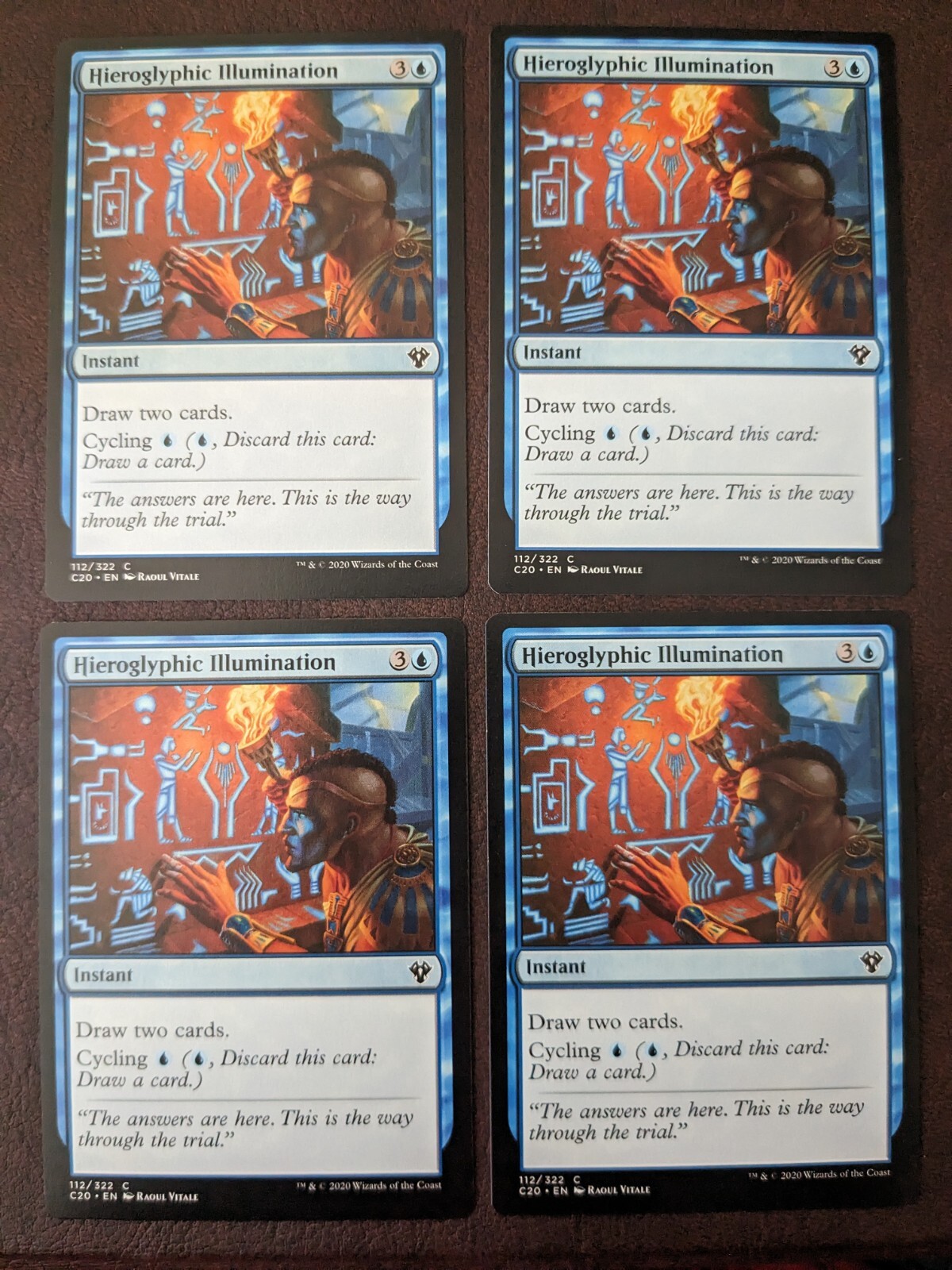 4X HIEROGLYPHIC ILLUMINATION - Magic The Gathering MTG Collectible Card ...