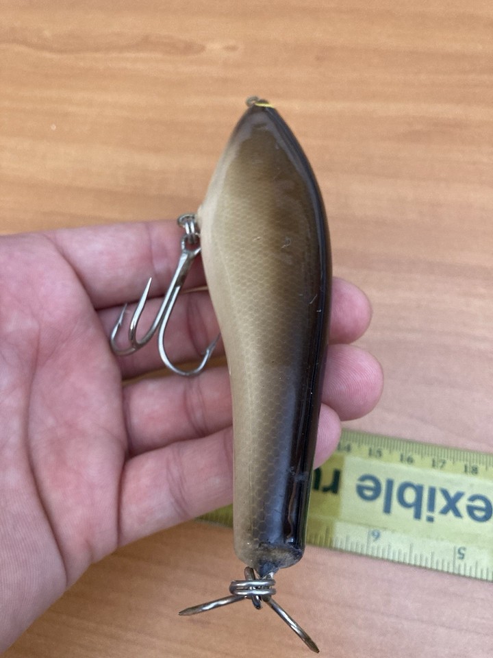 Bagley B Flat 6 LS4 Little Sucker On White Balsa Musky Glide Bait ...