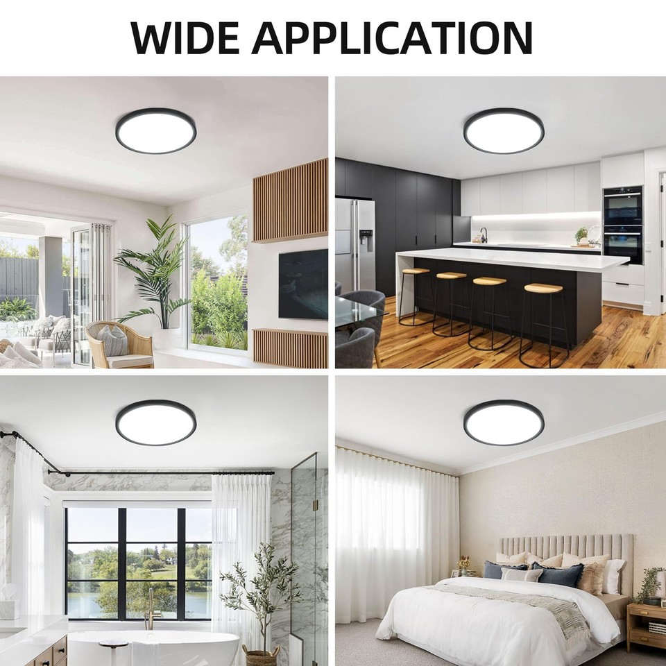 12 Inch Selectable CCT LED Round Flat Panel Light, 24W 3000K/4000K ...