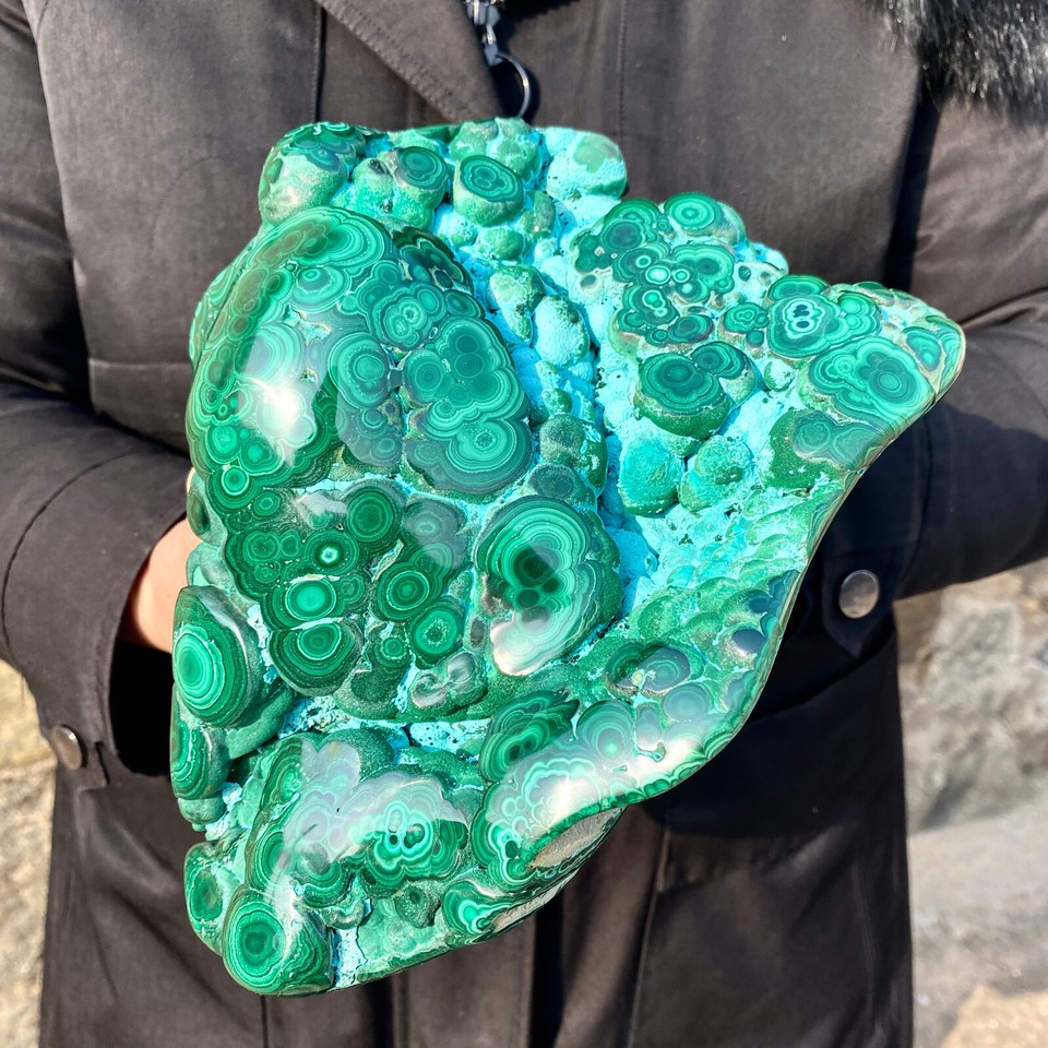 5.6LB Natural chrysocolla/Malachite transparent cluster rough mineral ...