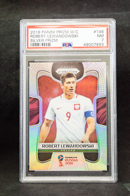 2018 Panini Prizm World Cup Robert Lewandowski #146 PSA 7 SILVER Poland ...