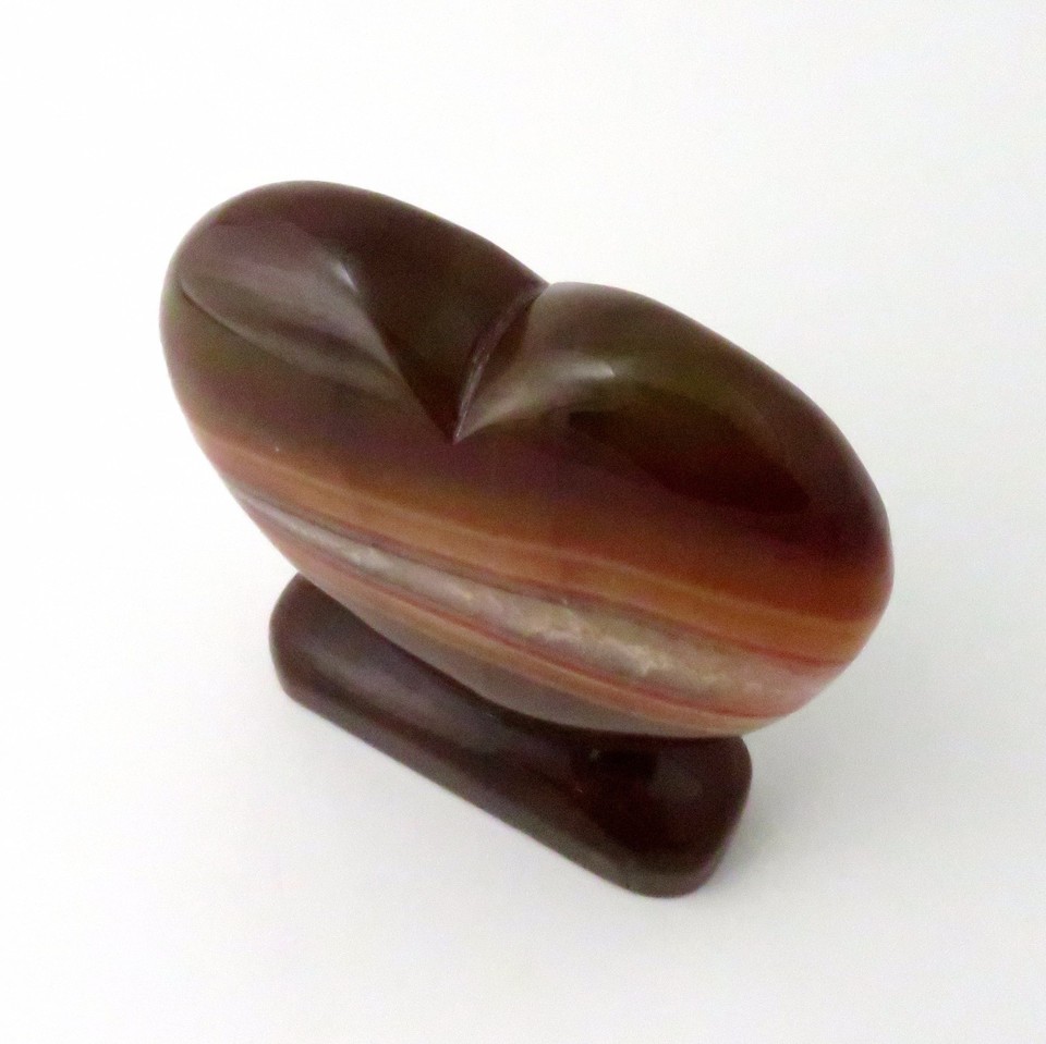 480g Red Agate Stone Heart - 4 inches - Beautiful - Crystals on one ...