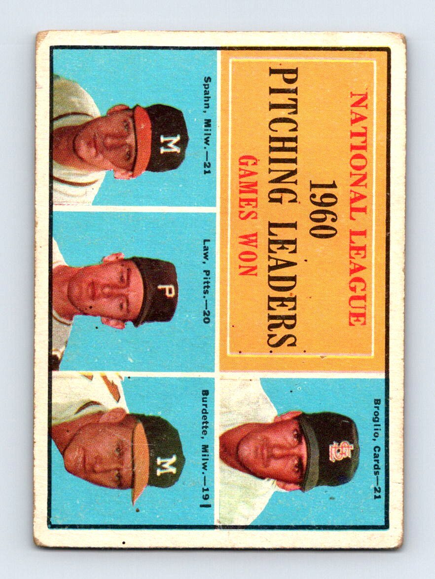 1961 Topps #47a National League 1960 Pitching Leaders Games Won | eBay