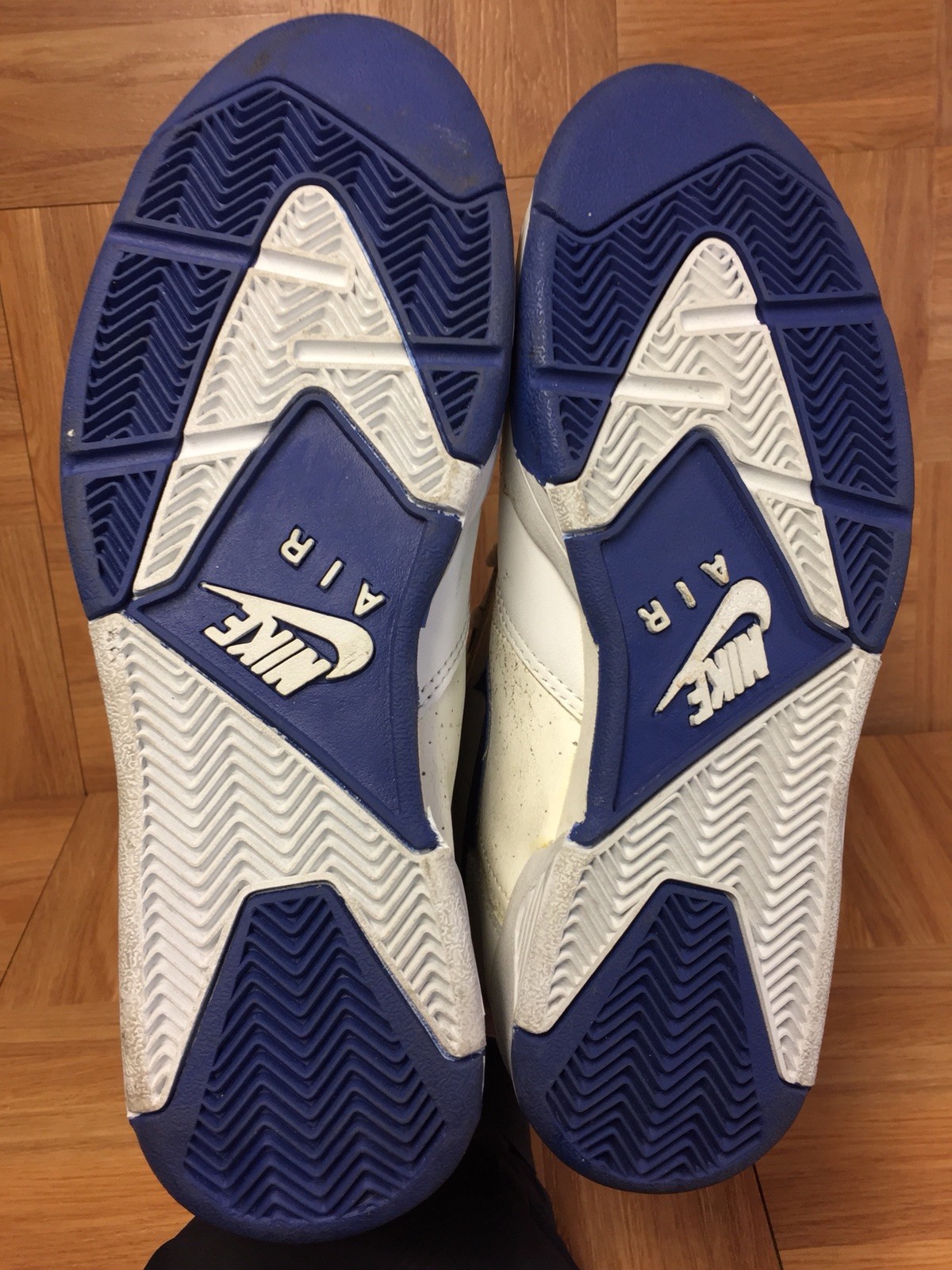 VNTG🔥 Nike Air Flight ‘91 Hi Tp Basketball 9 White Leather ROYAL ...