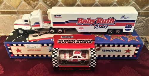 JEFF BURTON #8 Baby Ruth Racing 1993 ERTL 1/64 Transporter Hauler & 1/ ...