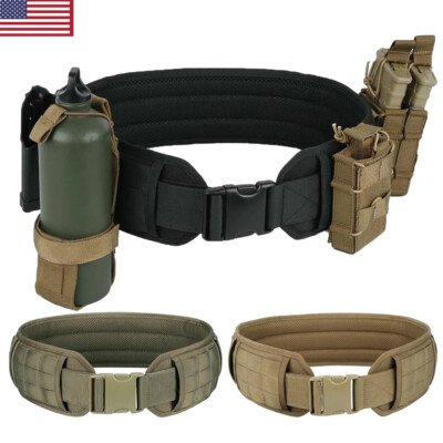 New Tactical Molle Waist Belt Military Padded Patrol Belt Combat Battle ...