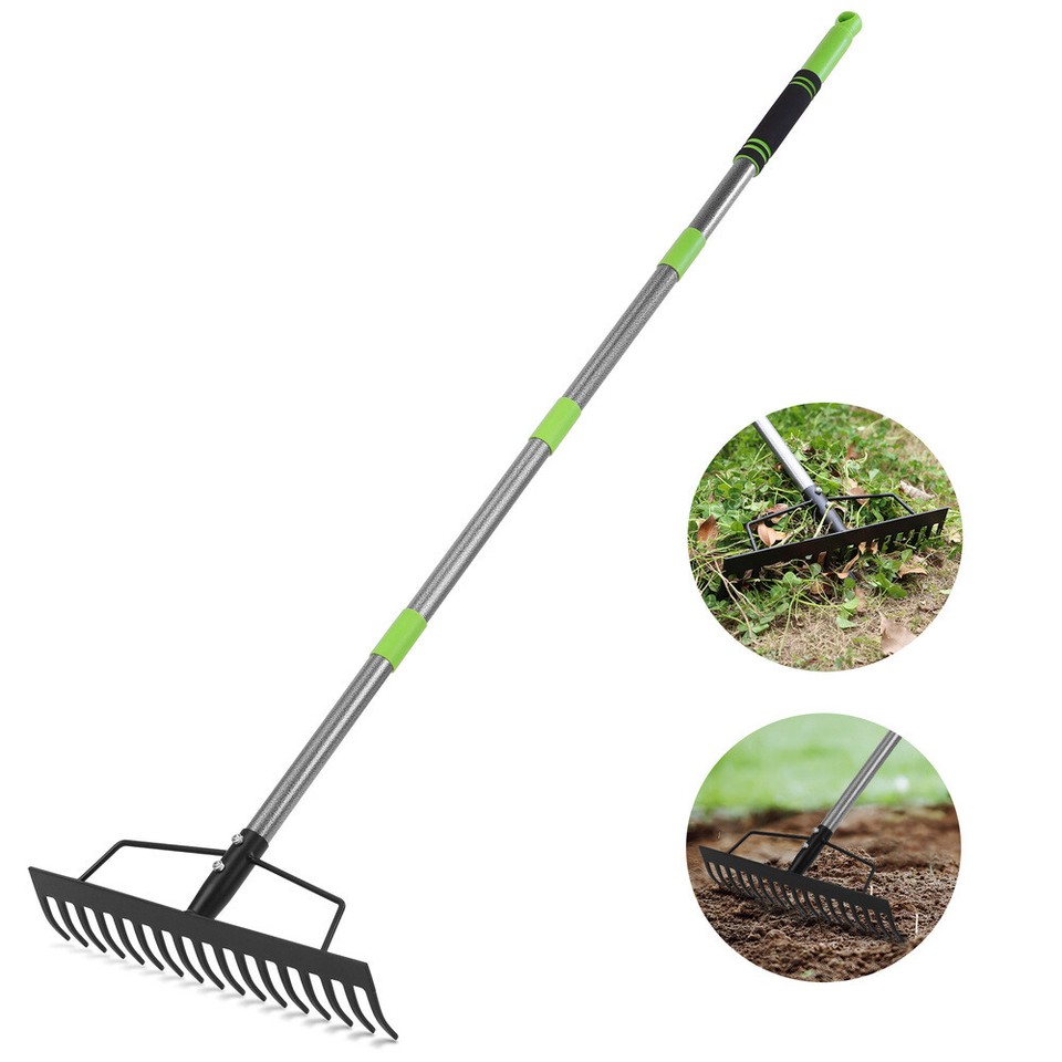 WORKPRO 65 Inch Bow Rake 17 Tines Metal Head Rakes with High Strength ...