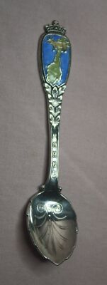 VTG. NORGE NORWAY SOUVENIR SPOON T. K. 60 GR. HS RAINDEER GRAPHIC ...