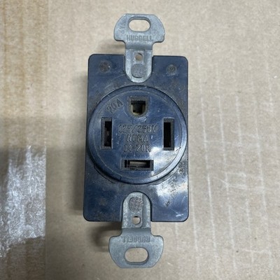Receptacle, Single, 20A, 14-20R, 125/250V, Black NEMA 1420R Black, 3 ...