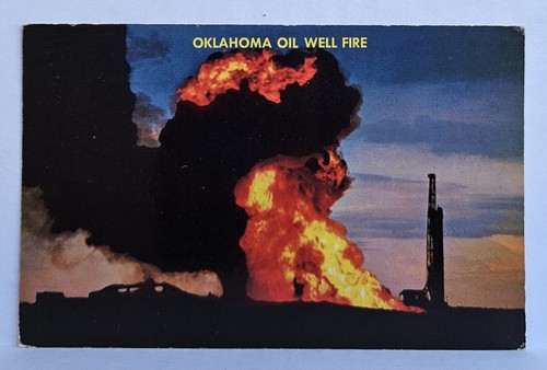 Vintage Postcard Oklahoma Oil Well Fire, Canton Unposted Unused | eBay