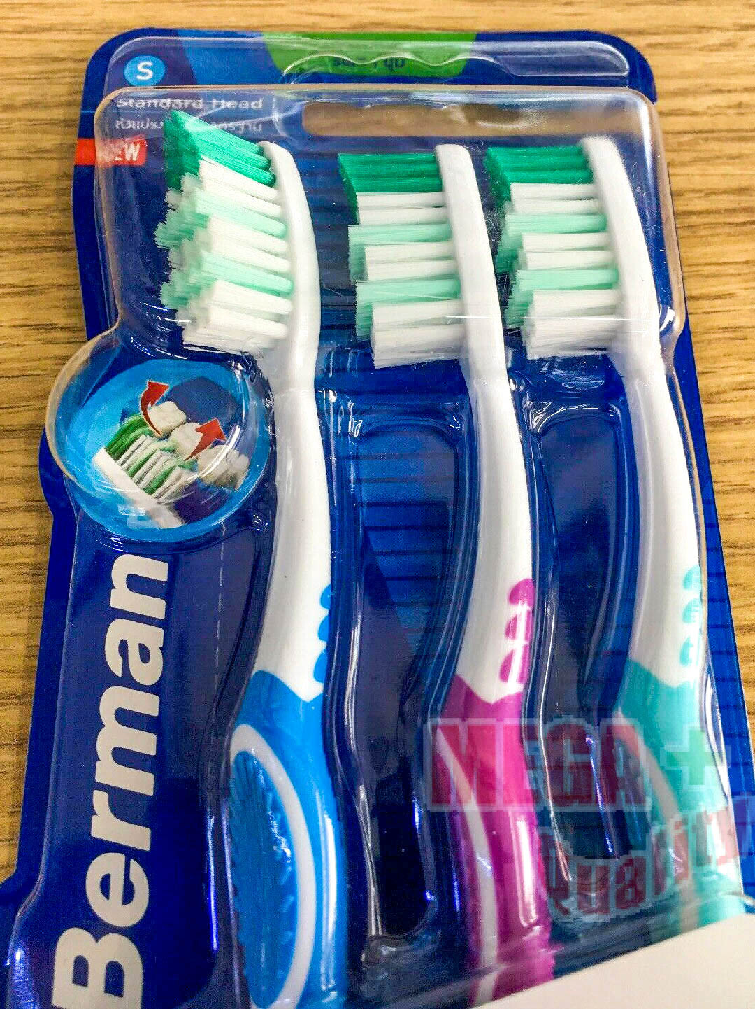 Berman Regular Medium Toothbrush Red,Green And Purple 3 Pieces | eBay