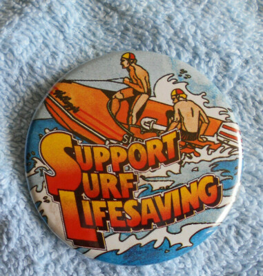 #D163. LARGE SUPPORT LIFE SAVING TIN BADGE | eBay