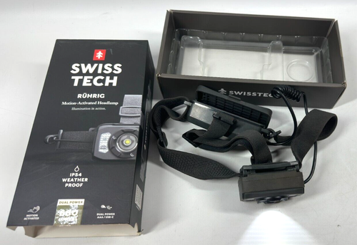 Swiss Tech LED Headlamp Weatherproof Drop Resistant Motion Activated ...